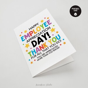 Employee Appreciation Day Card Printable, Employee Appreciation Week ...