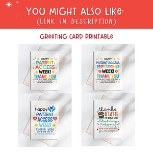 Patient Access Week Card Printable, Patient Access Professionals Week ...