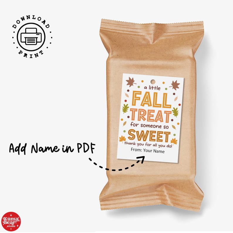 Fall Treat Gift Tags Printable, Thank You for Someone Sweet, Teacher ...