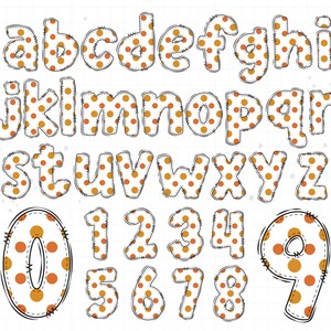 Thanksgiving Doodle Font PNG Bundle: Fall Alphabet Letters & Numbers ...