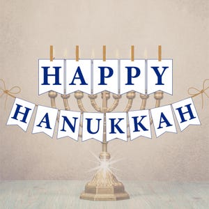 Printable Hanukkah Banner, Jewish Holiday Decor, Hanukkah Garland, DIY ...