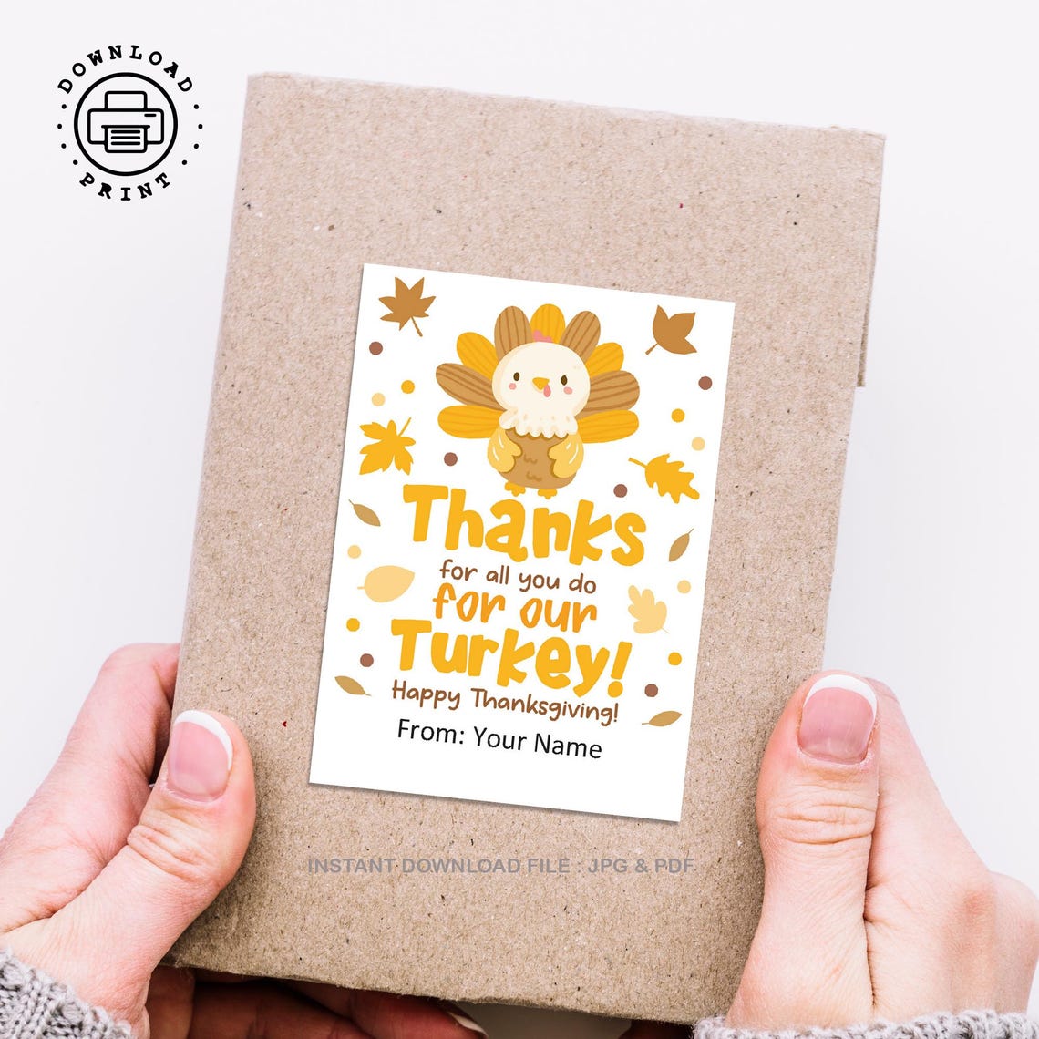 Thanksgiving Turkey Gift Tags Printable, Fall Teacher Treat Tags ...