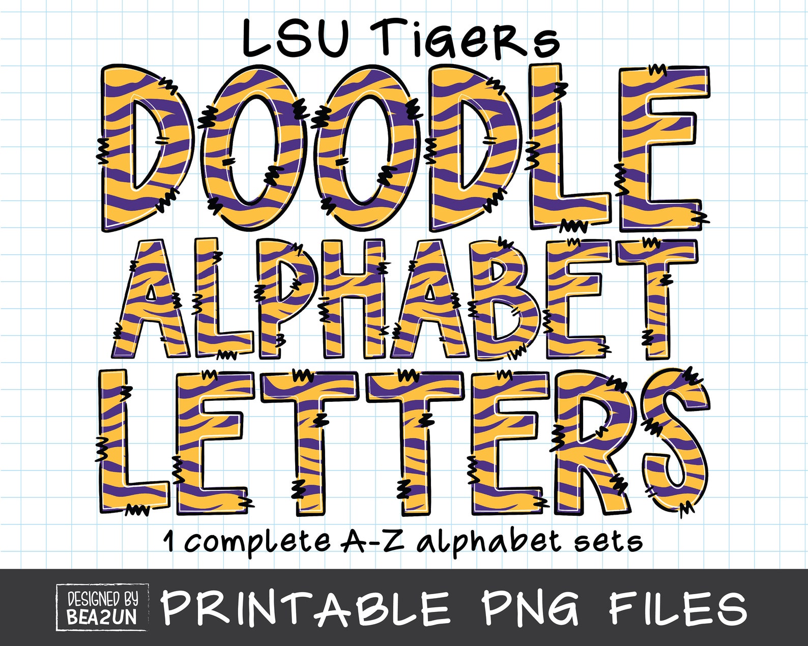LSU Tigers Alphabet Letters PNG LSU Tigers Alphabet Png - Etsy