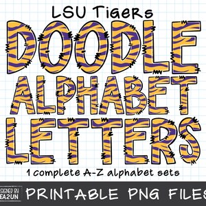 LSU Tigers Alphabet Letters PNG, LSU Tigers Alphabet Png, Alphabet ...