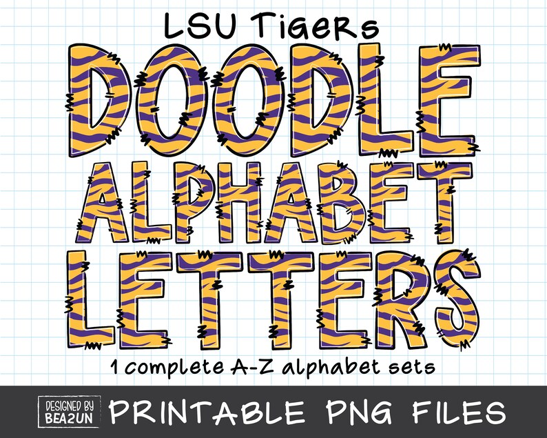LSU Tigers Alphabet Letters PNG LSU Tigers Alphabet Png - Etsy Australia