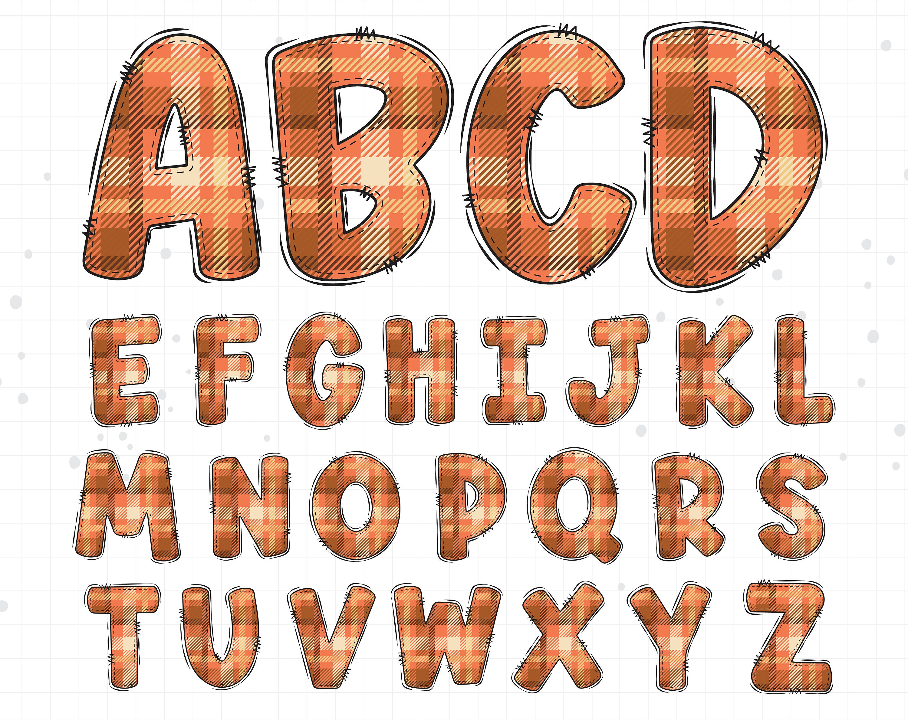 Autumn Plaid Alphabet Letters Bundle PNG Files Fall - Etsy