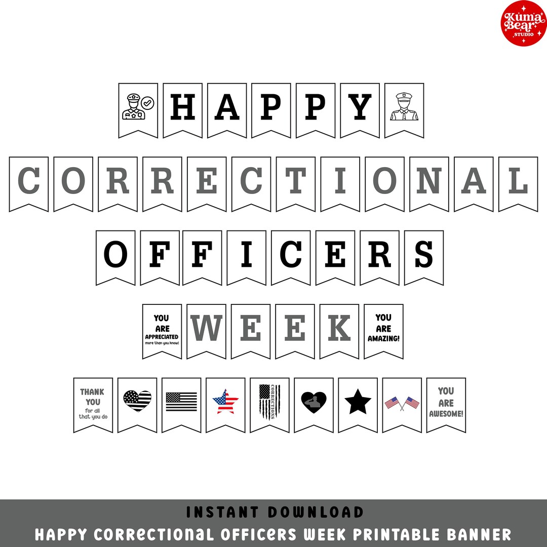 Correctional Officers Appreciation Week Banner Printable, Banner ...