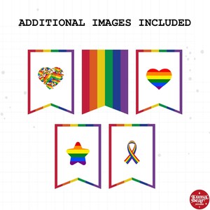 Everyone is Welcome Here Pride Banner Printable, LGBTQ Rainbow Wall ...