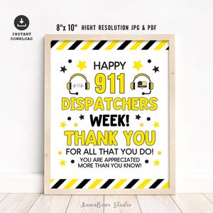 911 Dispatcher Week Poster Printable, 911 Dispatcher Week Appreciation ...