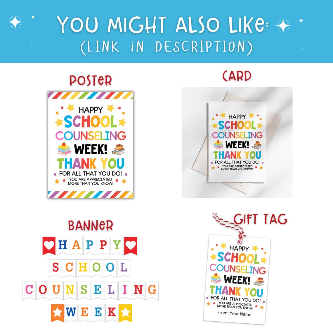 School Counseling Week Printable Poster, School Counselor Thank You ...