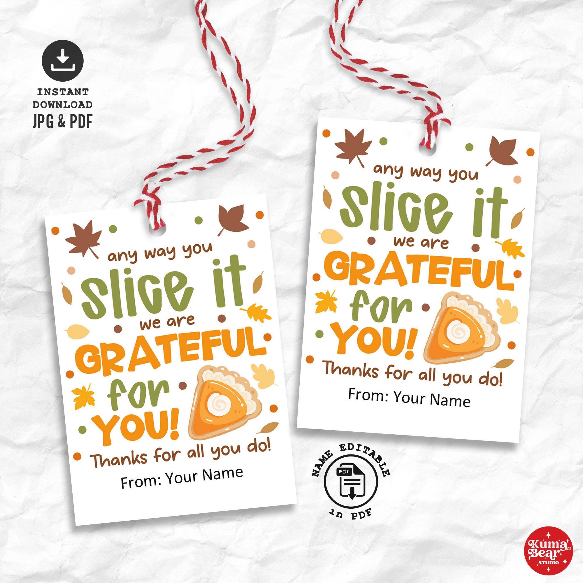 Thanksgiving Printable Gift Tags for Coworker, Staff & Teacher ...