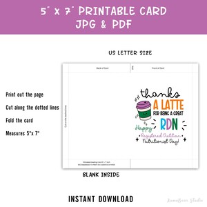 Registered Dietitian Day Card Printable, Registered Dietitian ...