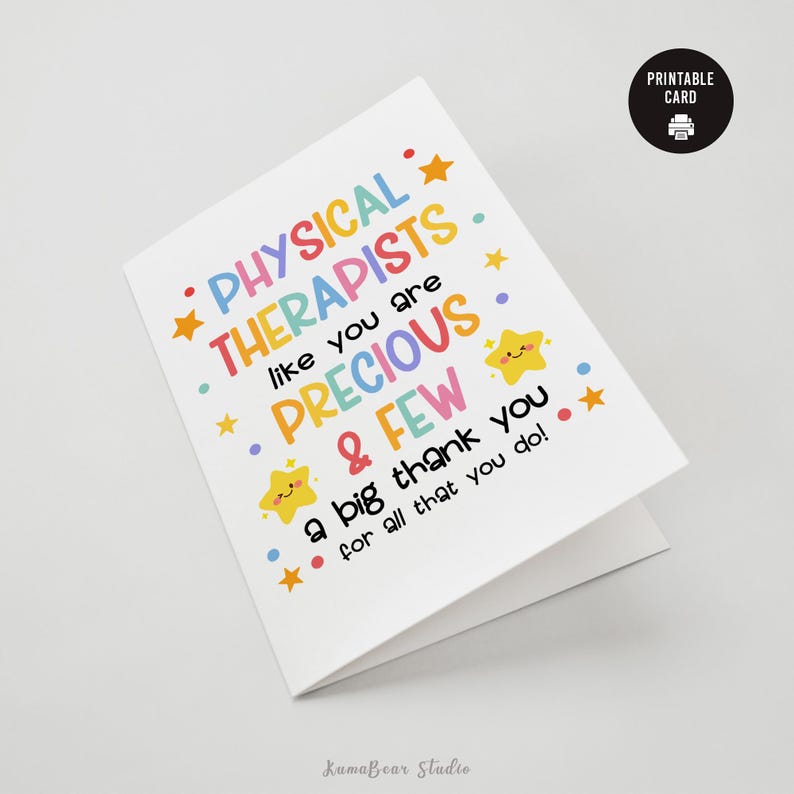 Physical Therapist Appreciation Card – Printable Thank You Greeting ...