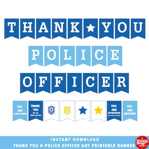 Thank You Police Officer Banner Printable, Police Appreciation Decor ...