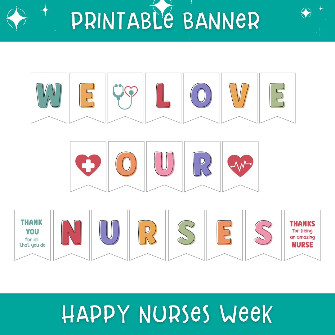 Printable Banner Nurses Week, Nurse Appreciation Week Banner, Nurses ...