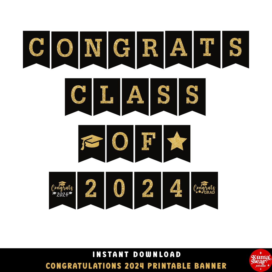Graduation Banner, Congratulations Printable Banner, Congrats Grad Sign ...