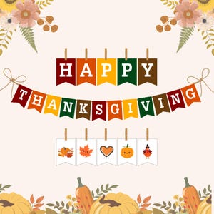 Thanksgiving Banner Printable, Thanksgiving Decor, Thankful Banner ...