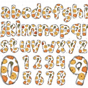 Thanksgiving Alphabet Letters Bundle, Thanksgiving Alphabet PNG Files ...