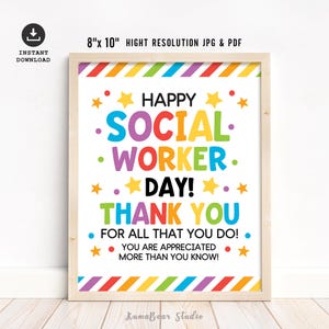 Social Work Day Signs, Social Worker Appreciation Day Poster Printable ...