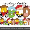 Western Alphabet Clip Art: Cowboy Doodle Font PNG (digital File) - Etsy ...