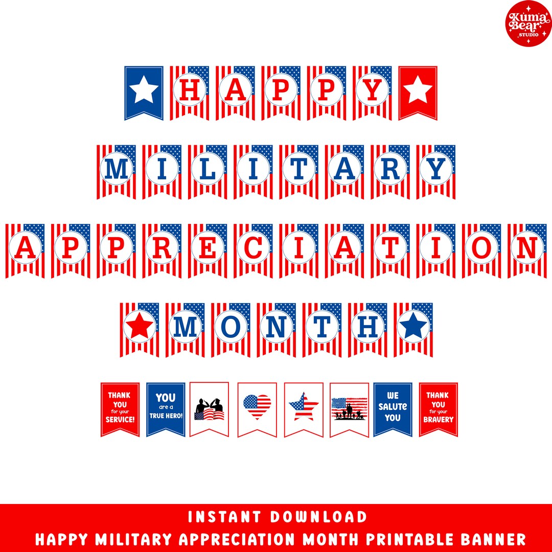 Printable Banner Military Appreciation Month, Military Appreciation ...