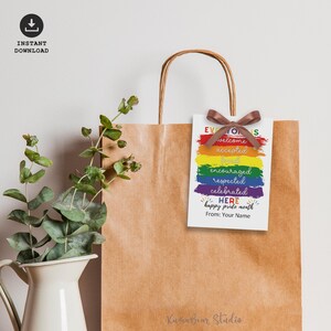 Printable Pride Month Gift Tag: Rainbow Paint Stroke (PDF) - Etsy
