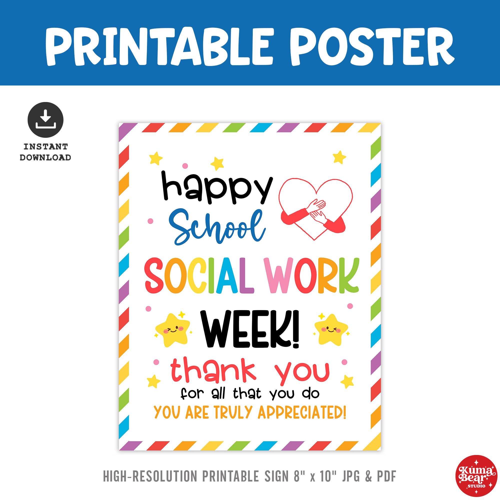 School Social Work Week Sign Printable, Social Worker Appreciation ...