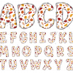Fall Alphabet Letters Bundle PNG Files, Fall Sublimation Clipart ...