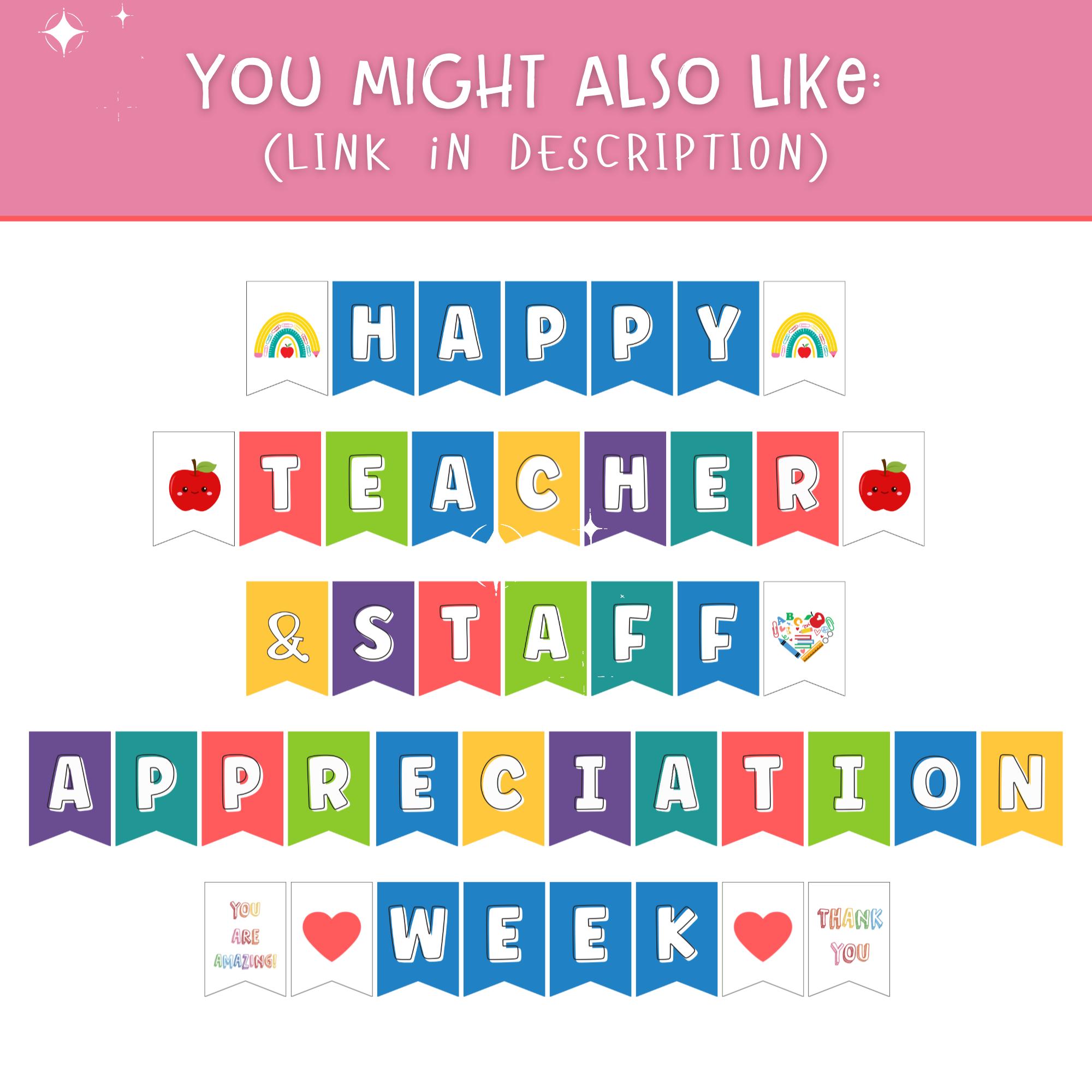 Teacher Appreciation Banner: Thank You Teachers & Staff - Etsy