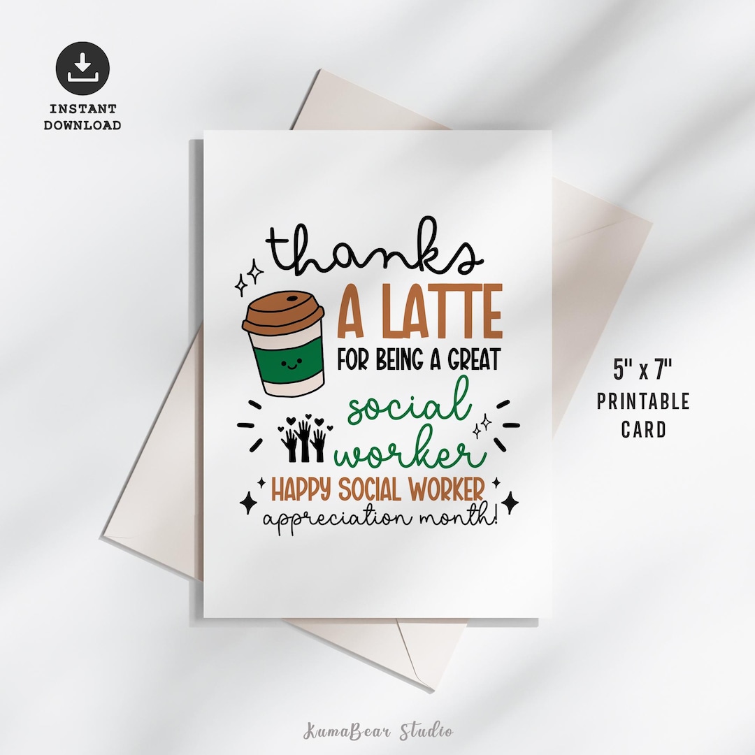 Social Worker Month Card Printable, Social Work Appreciation Card ...