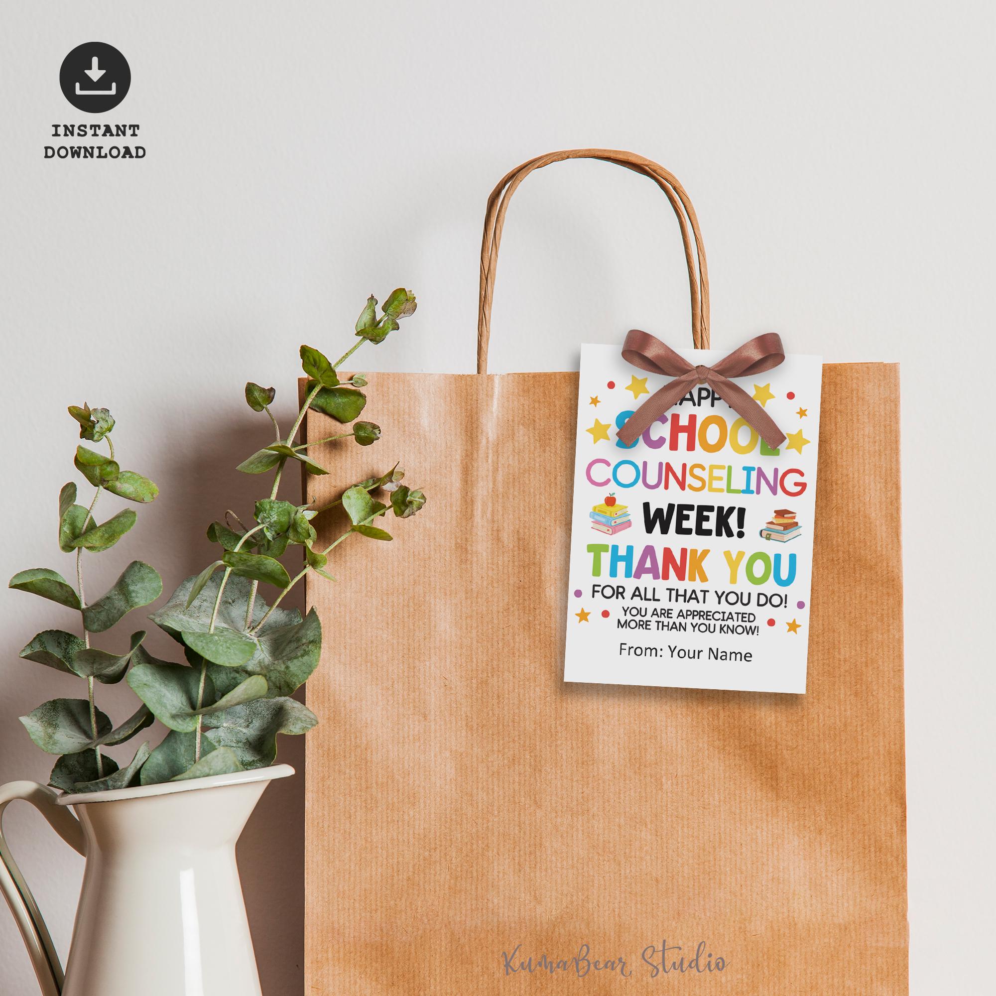 School Counseling Week Gift Tag Printable Counselor Appreciation Tags ...