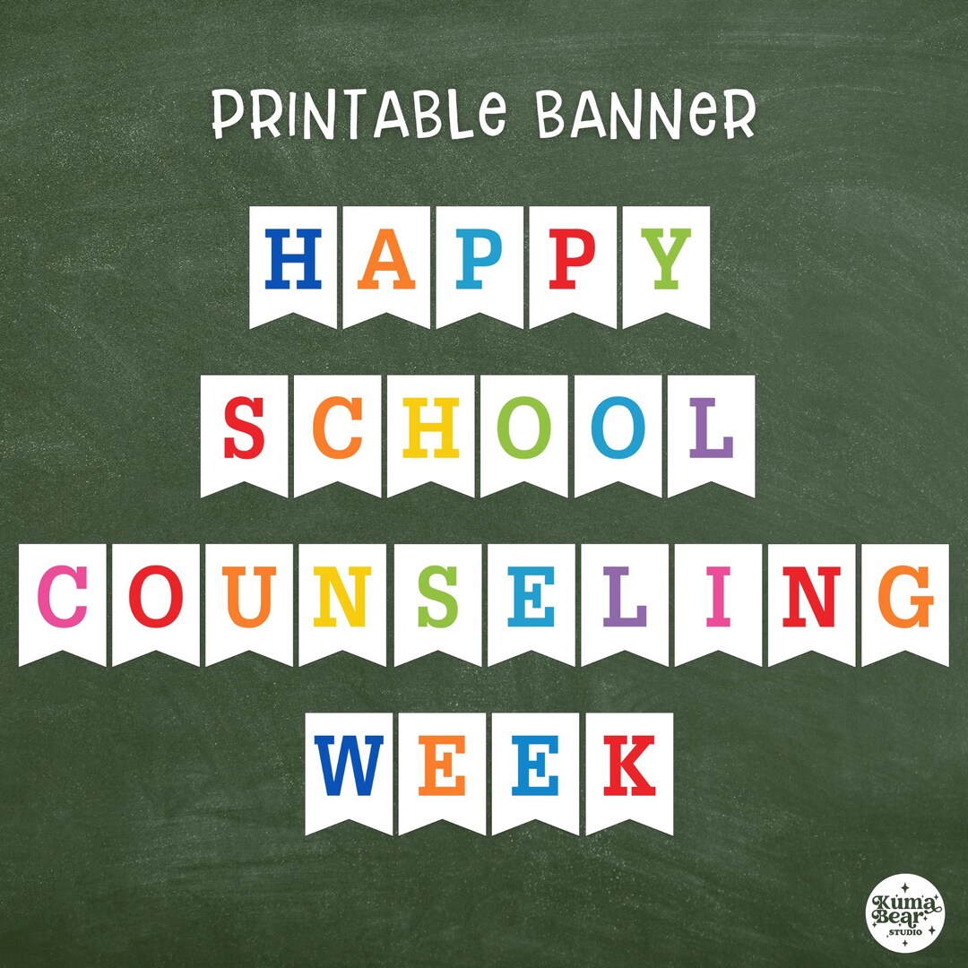 School Counselor Week Printable Banner, School Counseling Week Decor ...