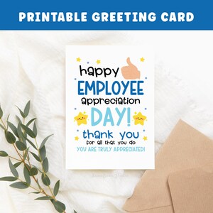 Employee Appreciation Day Printable Card, Employee Appreciation Week ...