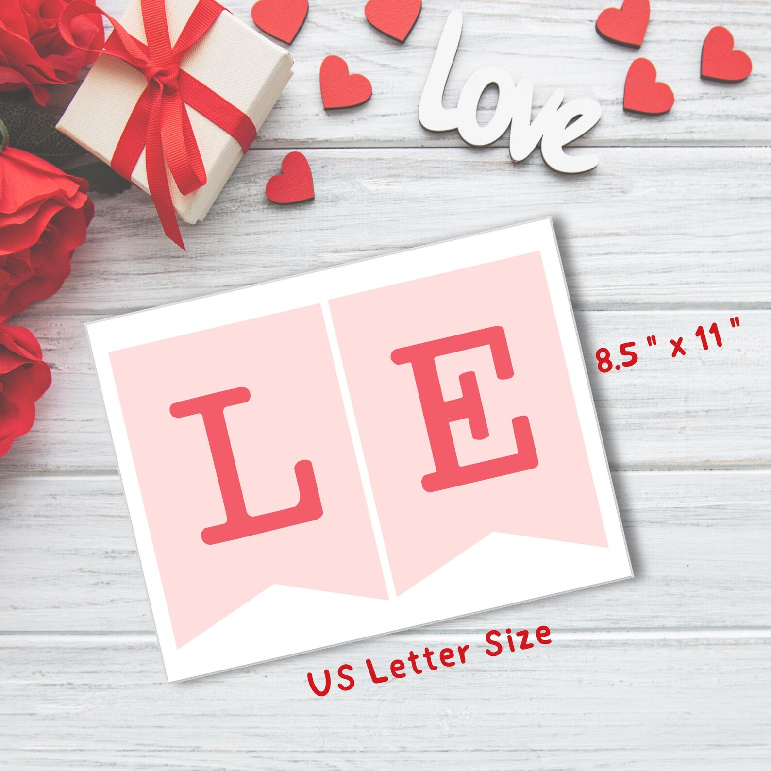 Printable Banner Valentine's Day Decor, Valentine Banner Printable ...