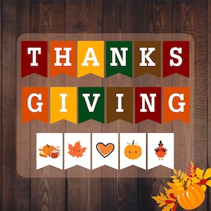 Thanksgiving Banner Printable, Thanksgiving Decor, Thankful Banner ...