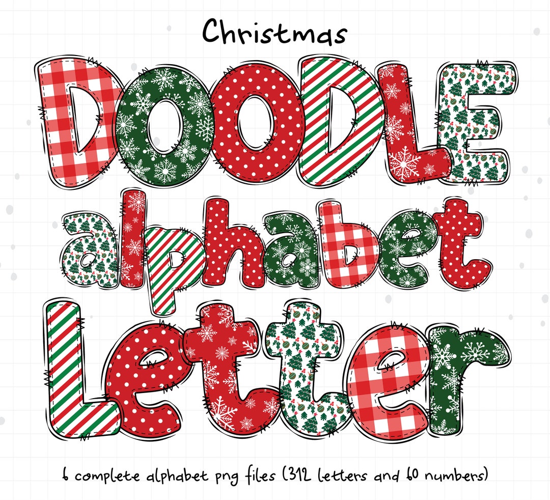Christmas Alphabet PNG, Christmas PNG Letters & Numbers, Christmas Font ...