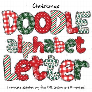 Christmas Alphabet PNG, Christmas PNG Letters & Numbers, Christmas Font ...