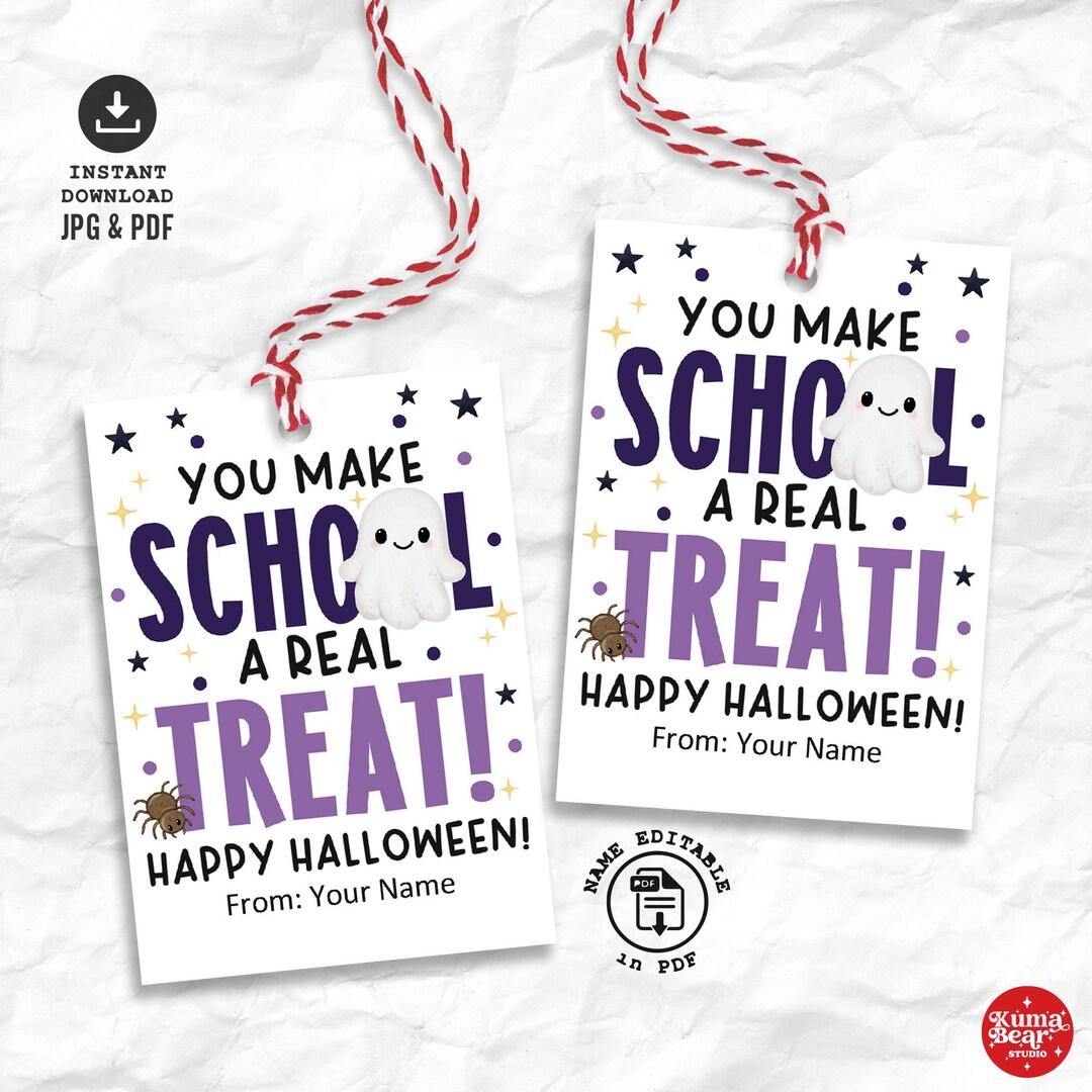 Halloween Teacher Gift Tags – School Treat Tags, Classroom Favor Tags ...