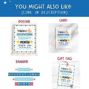 OT Month Sign Printable, Occupational Therapy Month Sign, Thank You ...