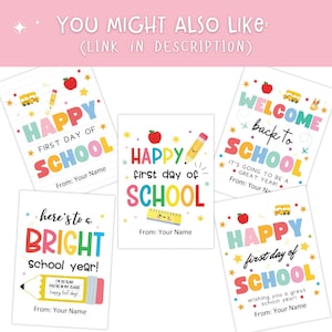 First Day of School Tag Printable, Back to School Gift Tag, First Day ...
