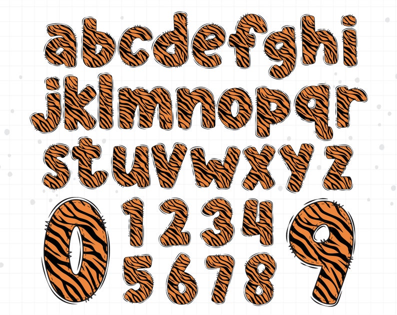 Safari Animals Skin Alphabet PNG Alphabet Sublimation - Etsy