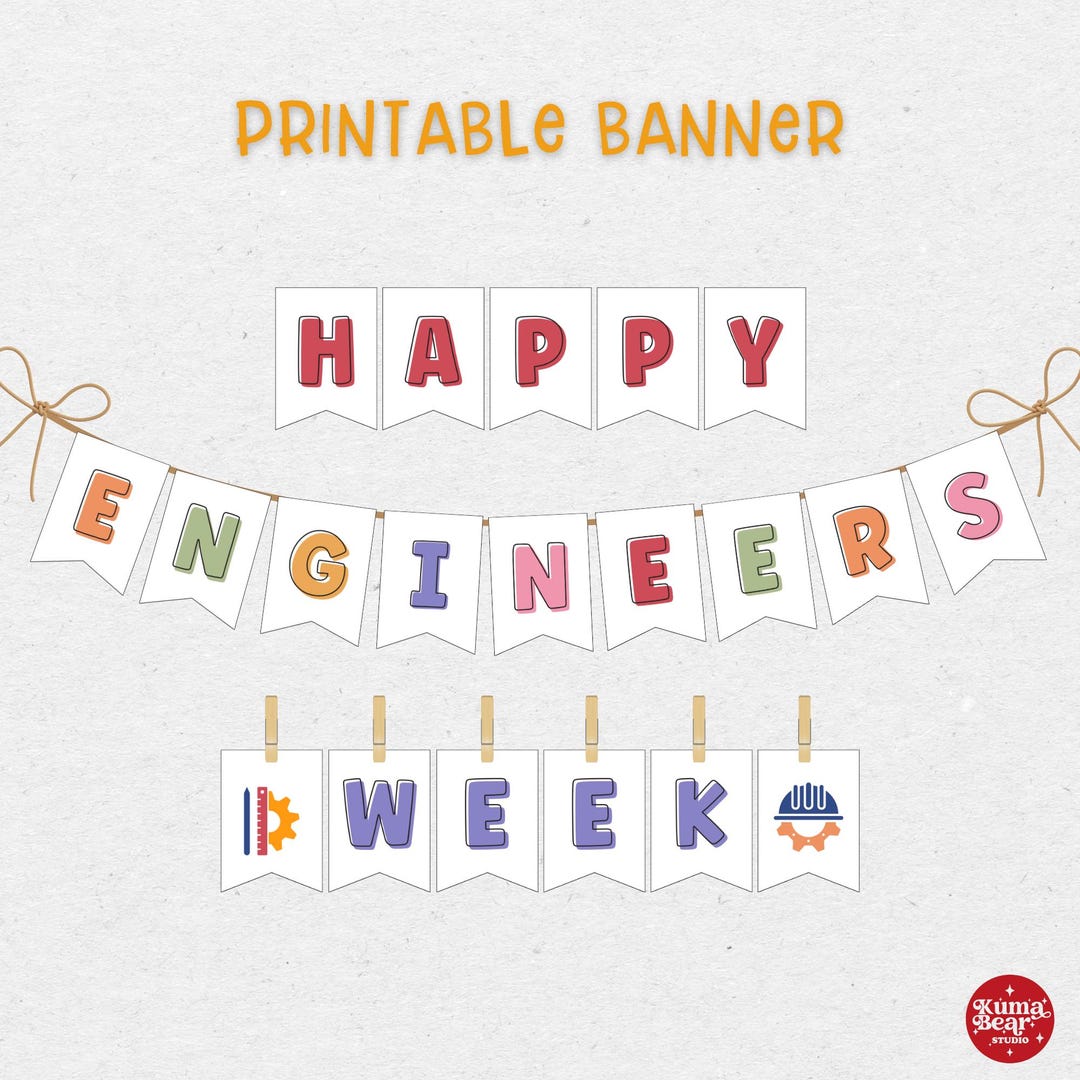 Printable Banner Engineers Week Decor, Engineer Week Printable Sign ...