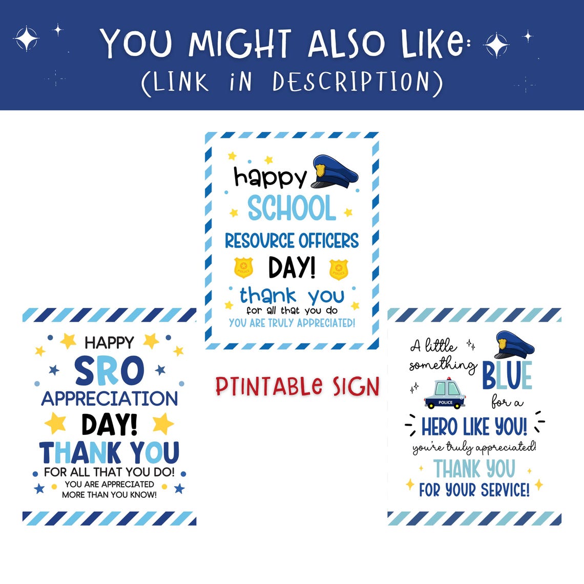 SRO Appreciation Day Printable Sign, School Resource Officers Thank You ...