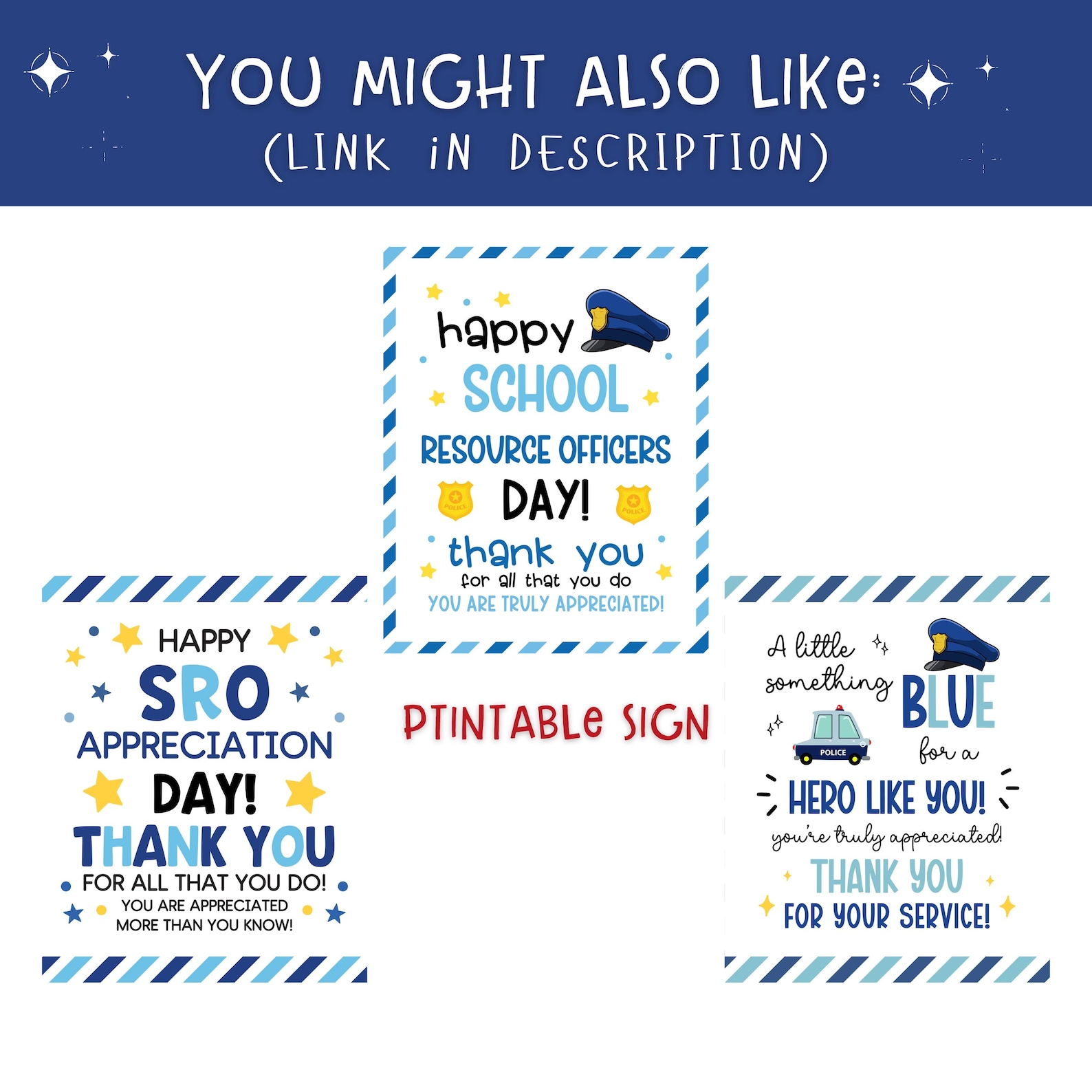 SRO Appreciation Day Printable Sign, School Resource Officers Thank You ...