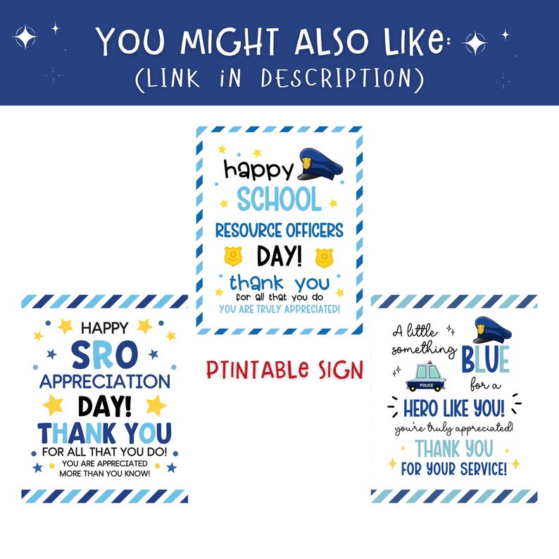 SRO Appreciation Day Printable Sign, School Resource Officers Thank You ...