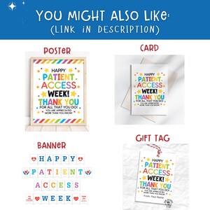 Patient Access Week Card Printable, Patient Access Professionals Week ...