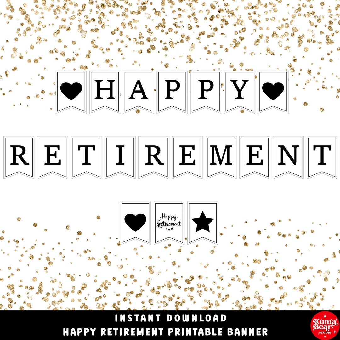 DIY Patintable Banner, Retirement Banner Printable, Retirement Decor ...