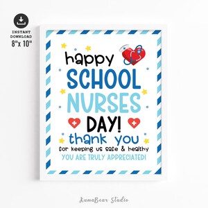 School Nurse Day Sign Printable, School Nurse Appreciation Poster ...