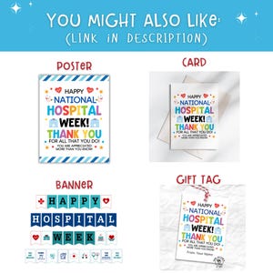 Hospital Week Appreciation Sign, Printable Hospital Week Thank You Sign ...