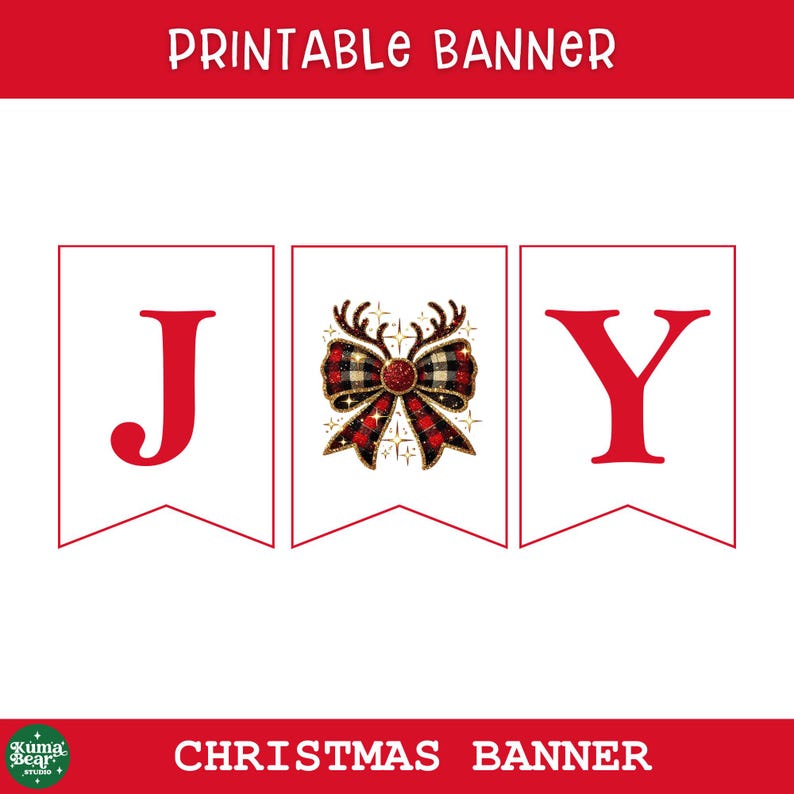 Joy to the World Banner Printable Christmas Bunting Flags, Festive ...